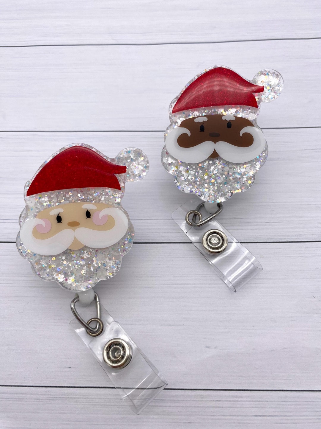 Santa Badge Reel, Christmas Badge Reel, Holiday Badge Holder, Nurse ...