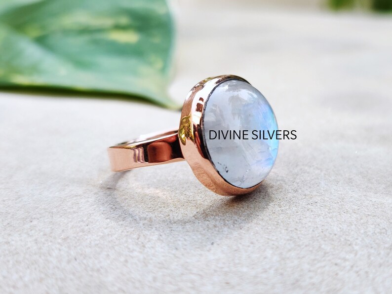 Natural Rainbow Moonstone Ring-925 Sterling Silver-pandora - Etsy