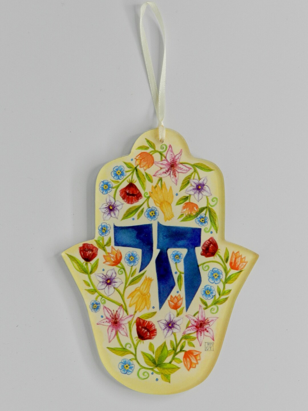 Hamsa, Original Design, Middle Eastern Hand Shaped Amulet With Hai ...