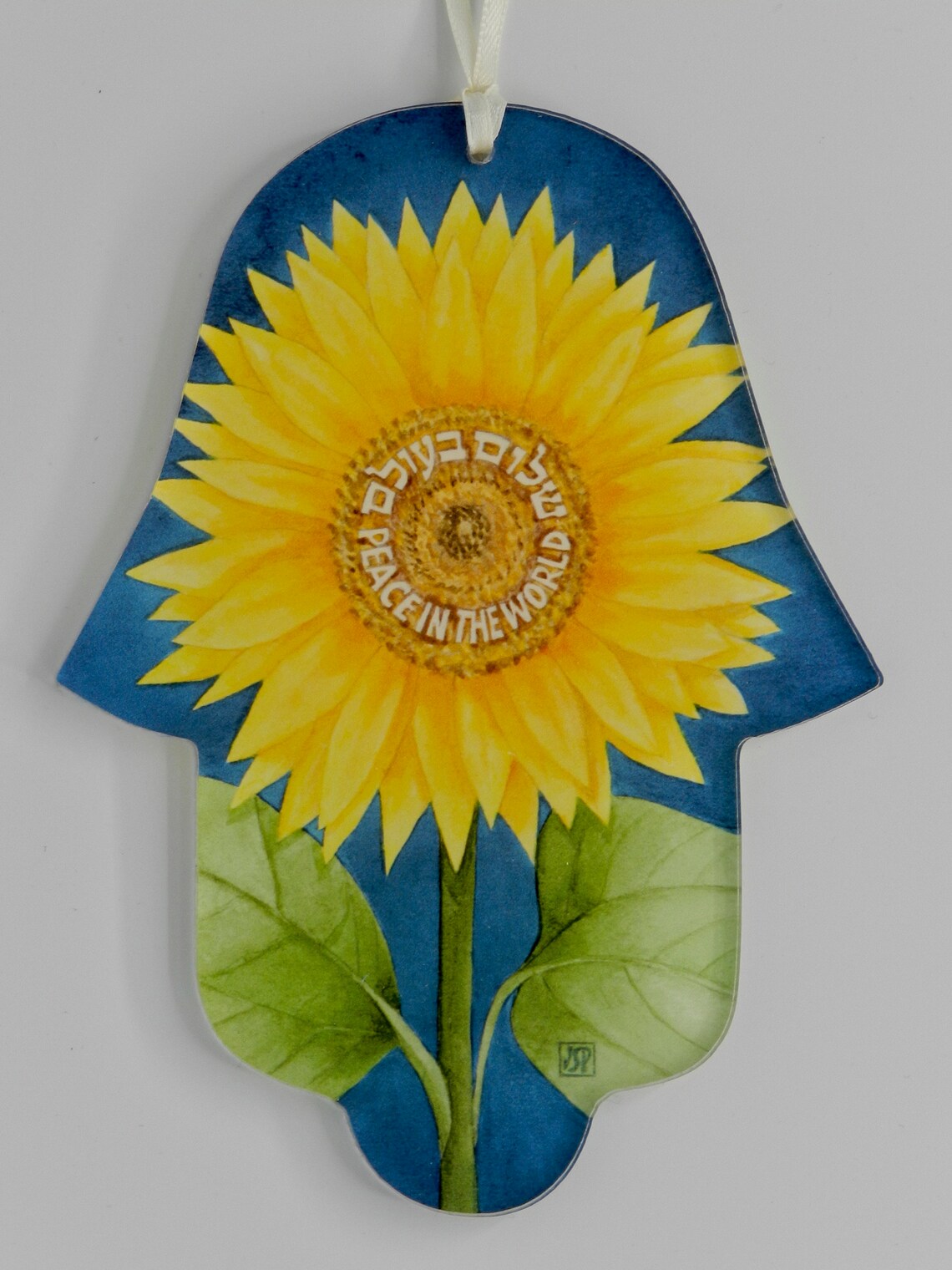 Hamsa, Original Design Middle Eastern Hand Shaped Amulet W/sunflower ...