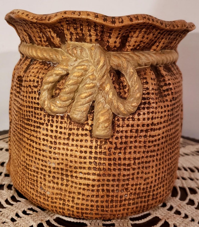 Gunny Sack Flower Pot - Etsy