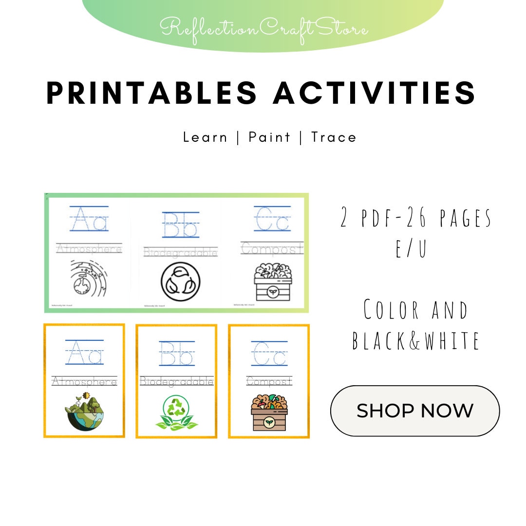 ABC Earth. Printable Activities - Etsy