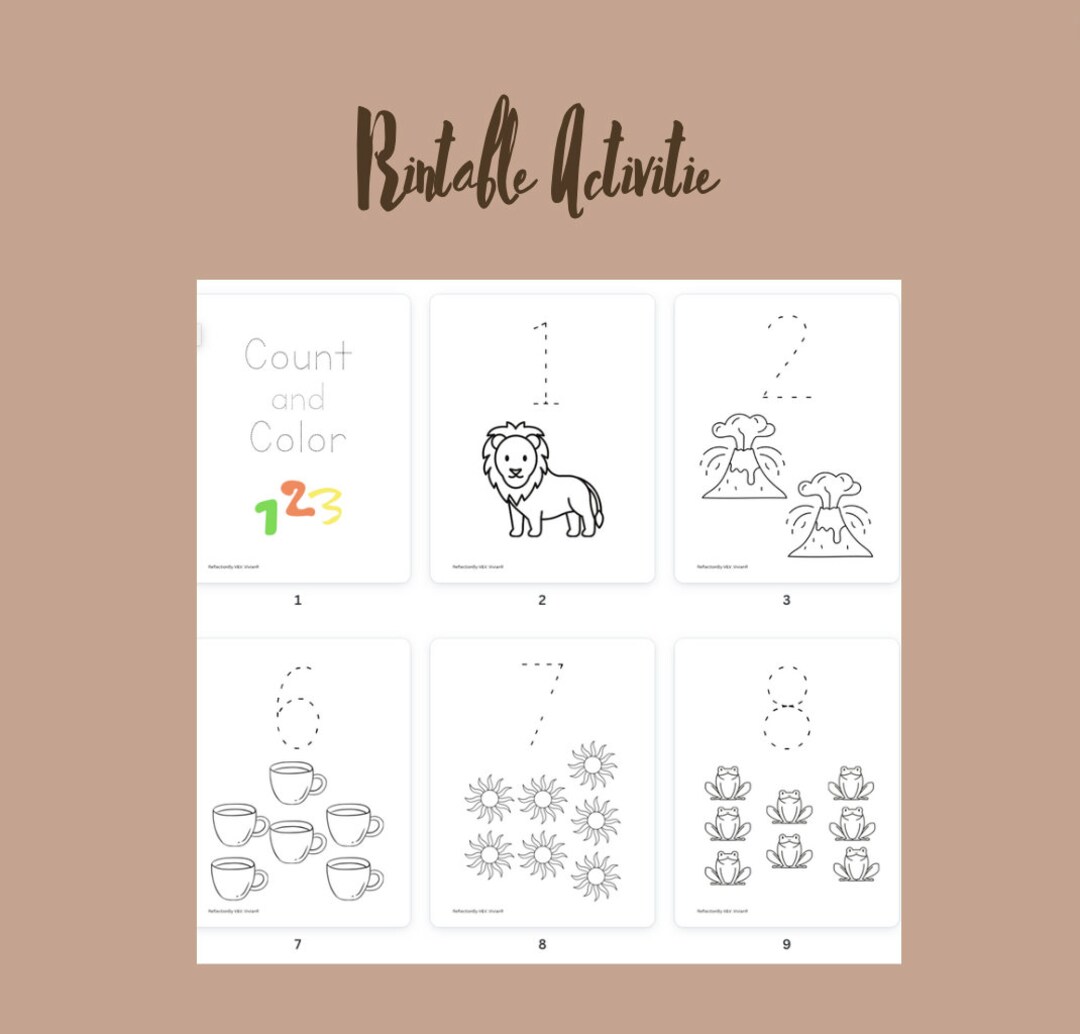 Count and Paint Printable Activities - Etsy