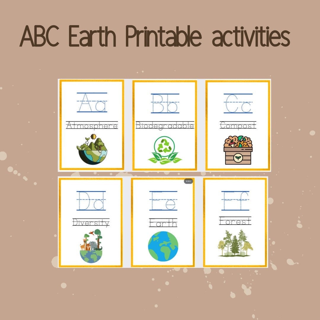 ABC Earth. Printable Activities - Etsy