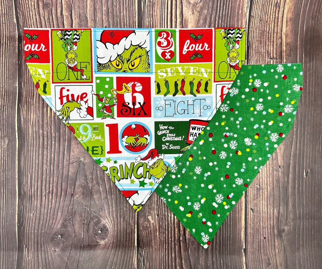Grinch Countdown Over the Collar Reversible Pet Scarf - Etsy