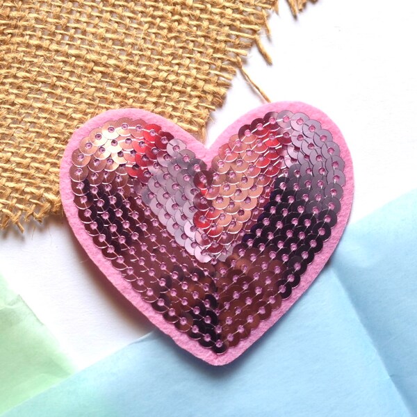 Sequin Heart - Etsy
