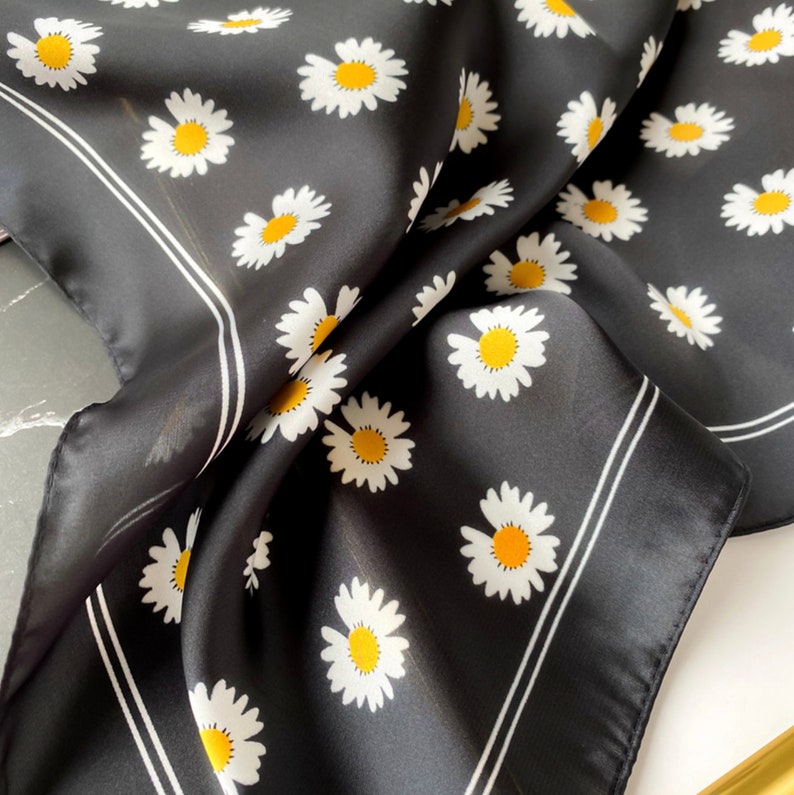 Silky Daisy Bandana Scarf Daily Bandana | Etsy