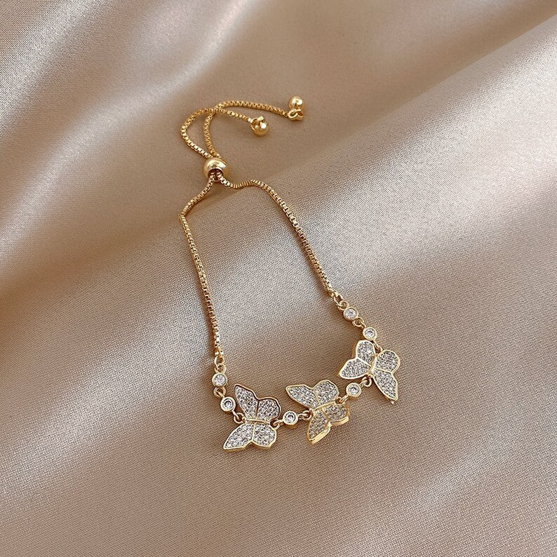 2 Designs Dainty Crystal Daisy Adjustable Bracelet Imitation - Etsy