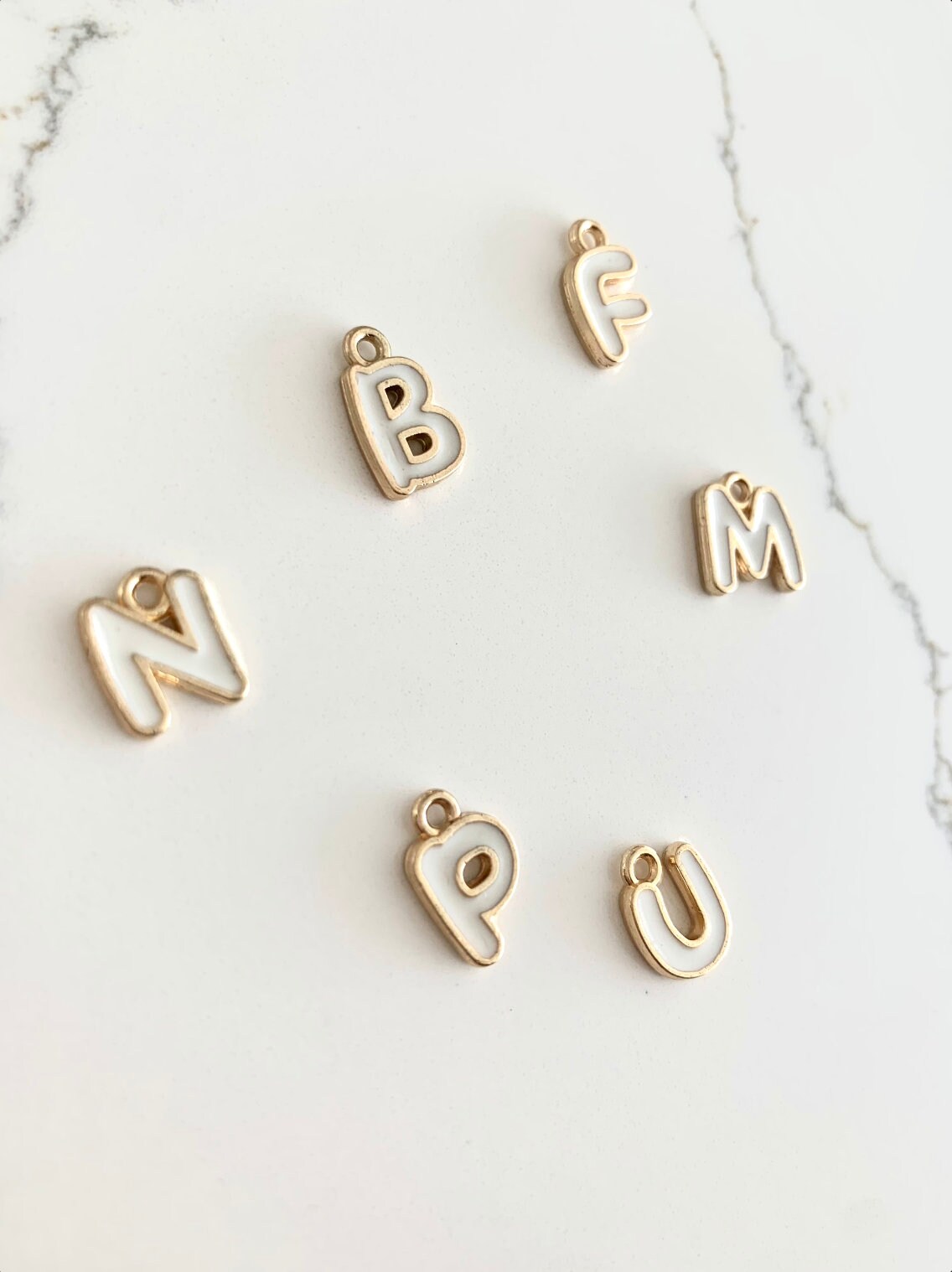 4 Colors Alphabet Charms Initial Letter Charms Letter - Etsy