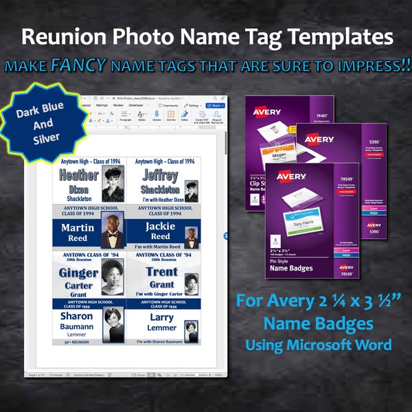 Class Reunion Name Tag Template - Etsy