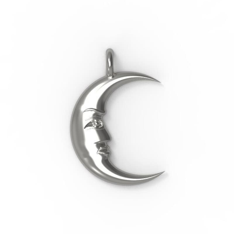 Silver Moon Charm - Etsy