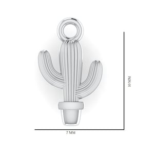 Sterling Silver Cactus Charm , Silver Cactus , Cactus Pendant , Western ...