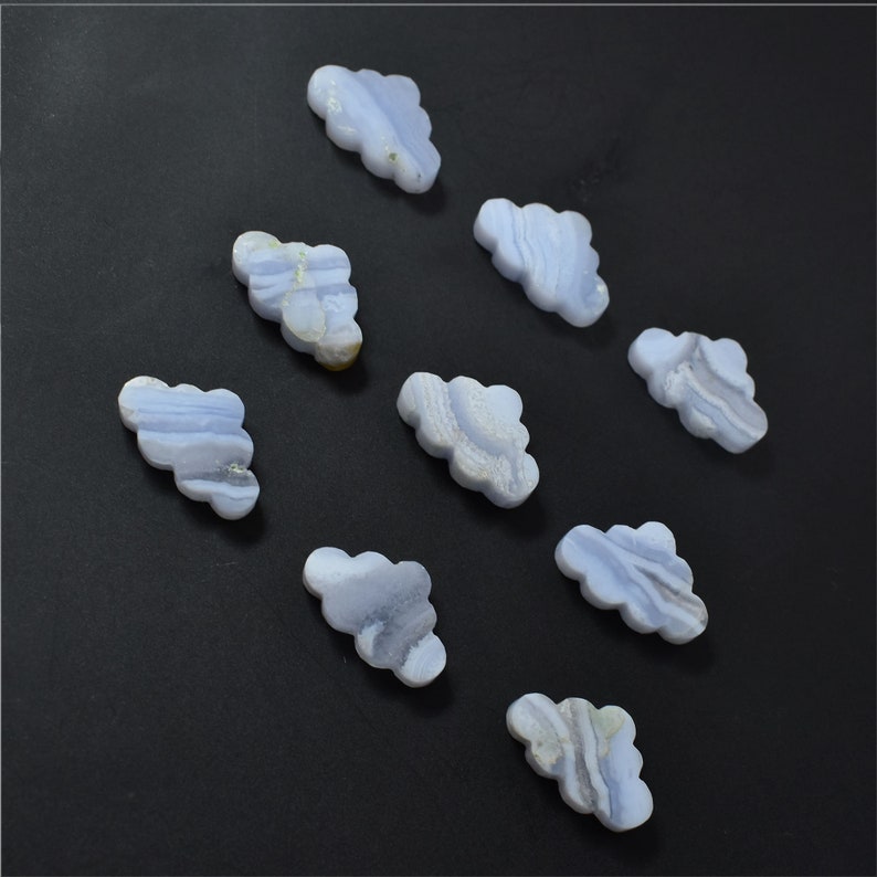 Blue Lace Agate Cloud Carvings, Brazilian Gemstone Jewelry Supply, Pack ...