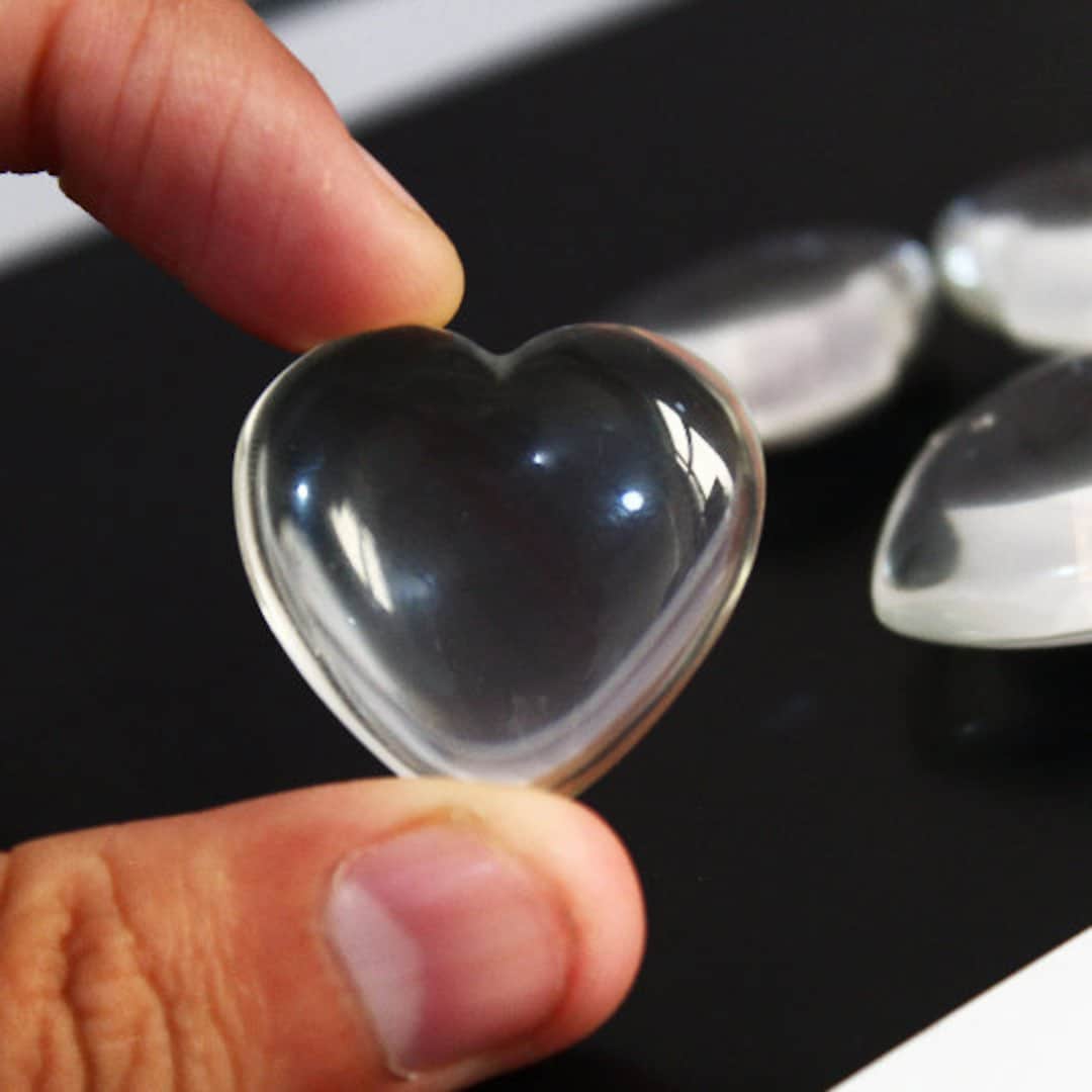 Clear Quartz Heart Gemstone, Healing Crystal, 30mm Heart Stone, Heart ...