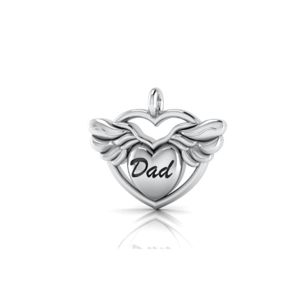 Dad Angel Wings Charm, Dad Memorial Charm, Father's Day Charm ...