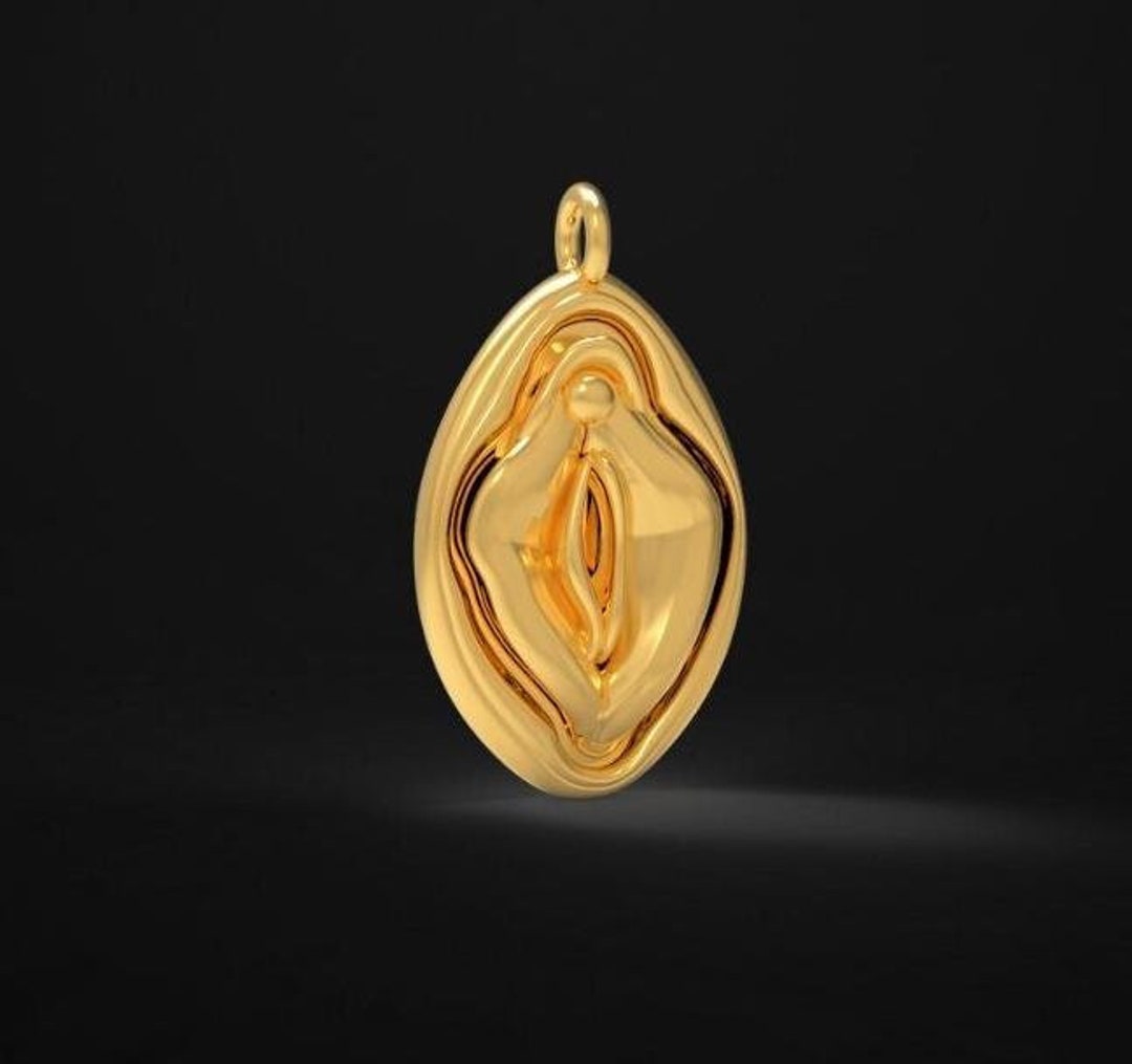 14k Gold Yoni Charms With and Without Chain, Sterling Silver/ Rose Gold ...