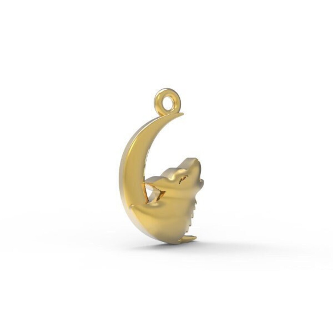Wolf Charm Howling at the Moon Wolf Head Pendant Wolf and - Etsy