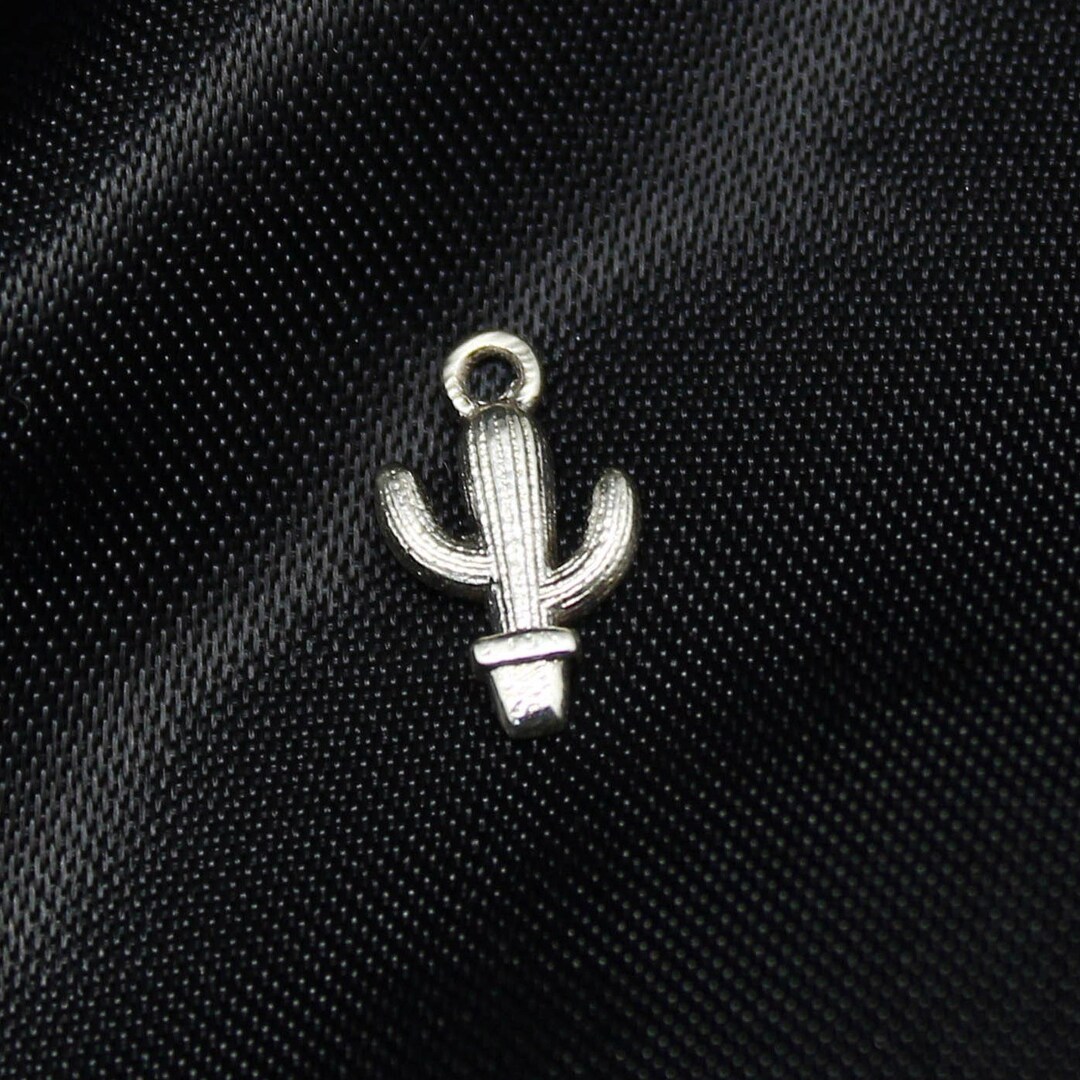 Sterling Silver Cactus Charm , Silver Cactus , Cactus Pendant , Western ...