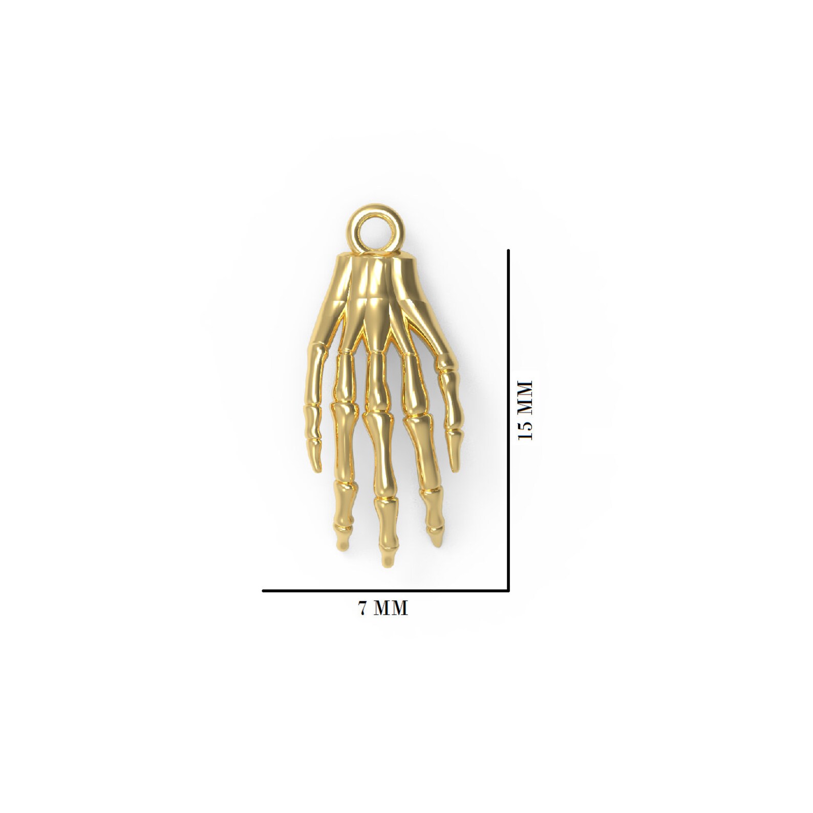 Sterling Silver Skeleton Hand Charm Pendant, Ghost Hand Charm Jewelry ...