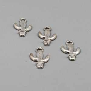 Sterling Silver Cactus Charm , Silver Cactus , Cactus Pendant , Western ...