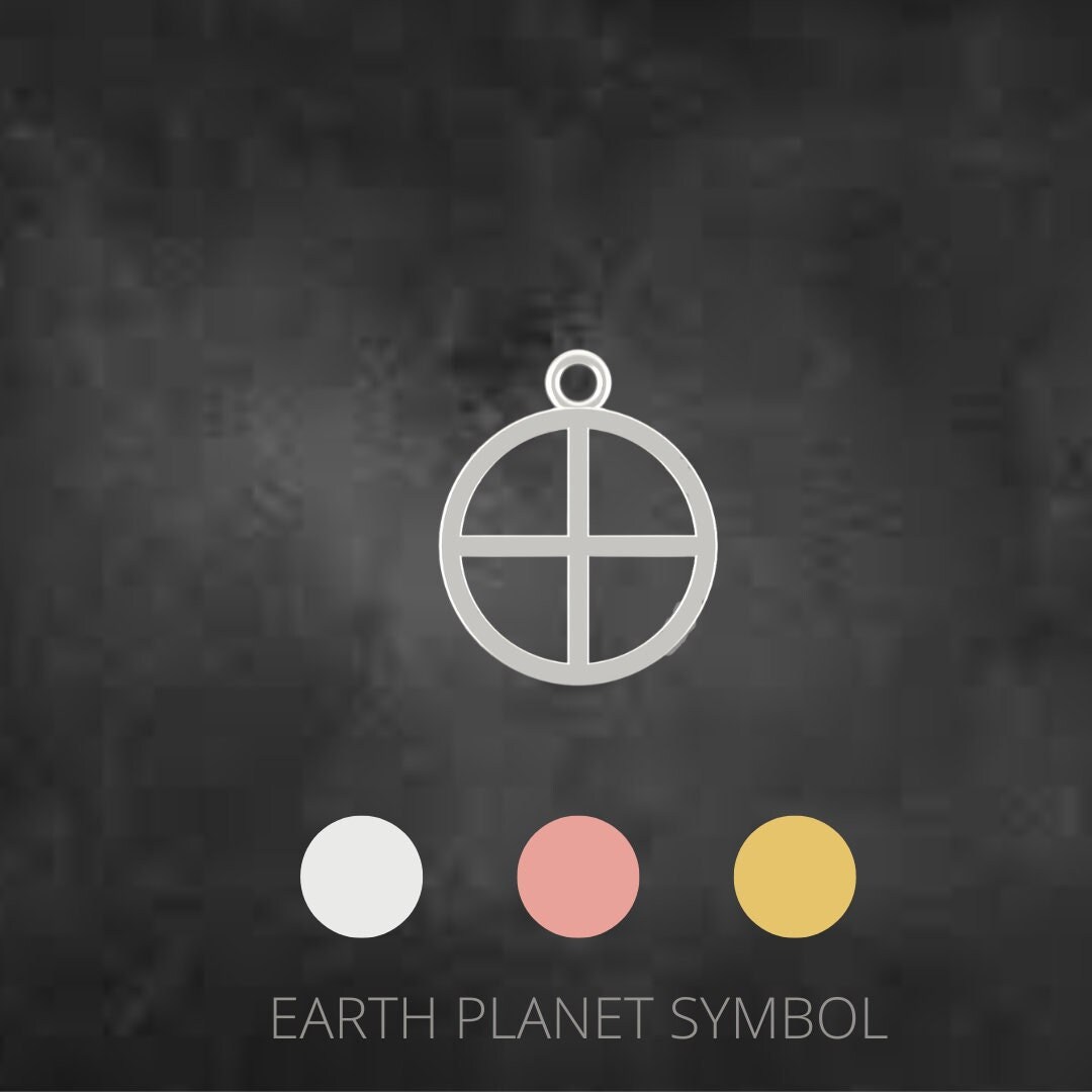 Sterling Silver Planet Earth Symbol Charm, Astrological Symbol, 12mm ...