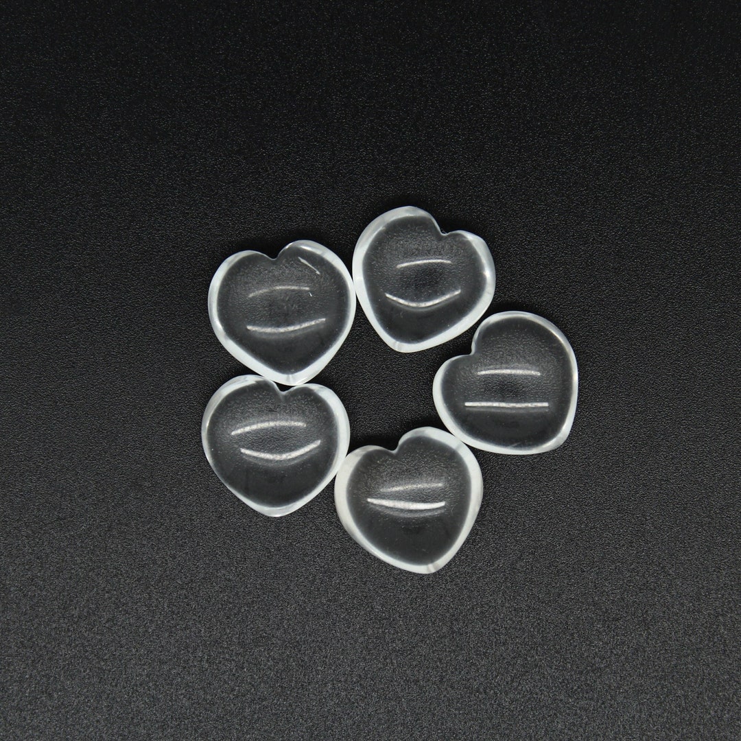 15mm Clear Quartz Heart Stone, Heart Shape Gemstone, Heart Stone, Puffy ...