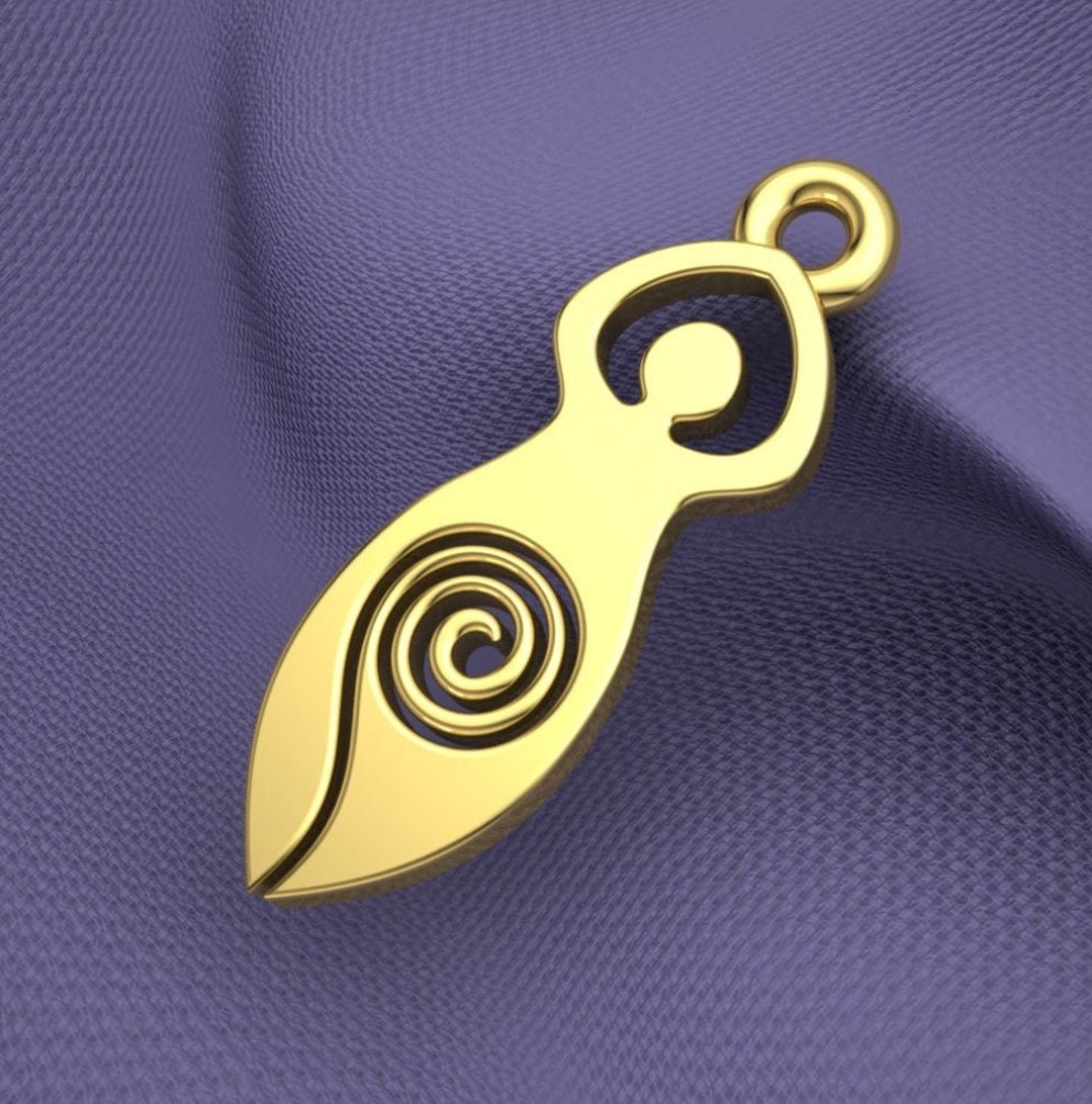 Fertility Charm,tiny Double Sided,moon Goddess,motherhood Baby,spiral ...