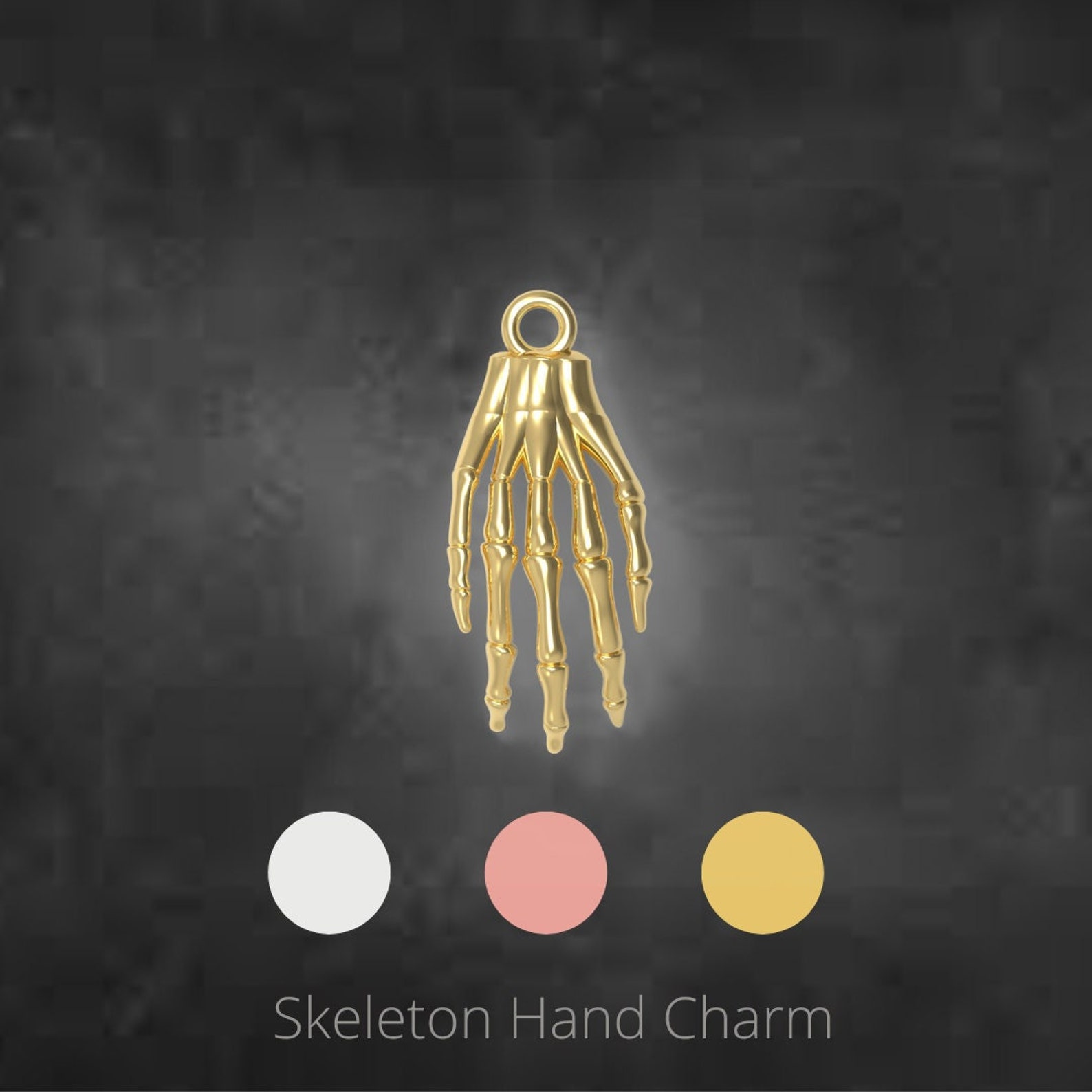 Sterling Silver Skeleton Hand Charm Pendant, Ghost Hand Charm Jewelry ...