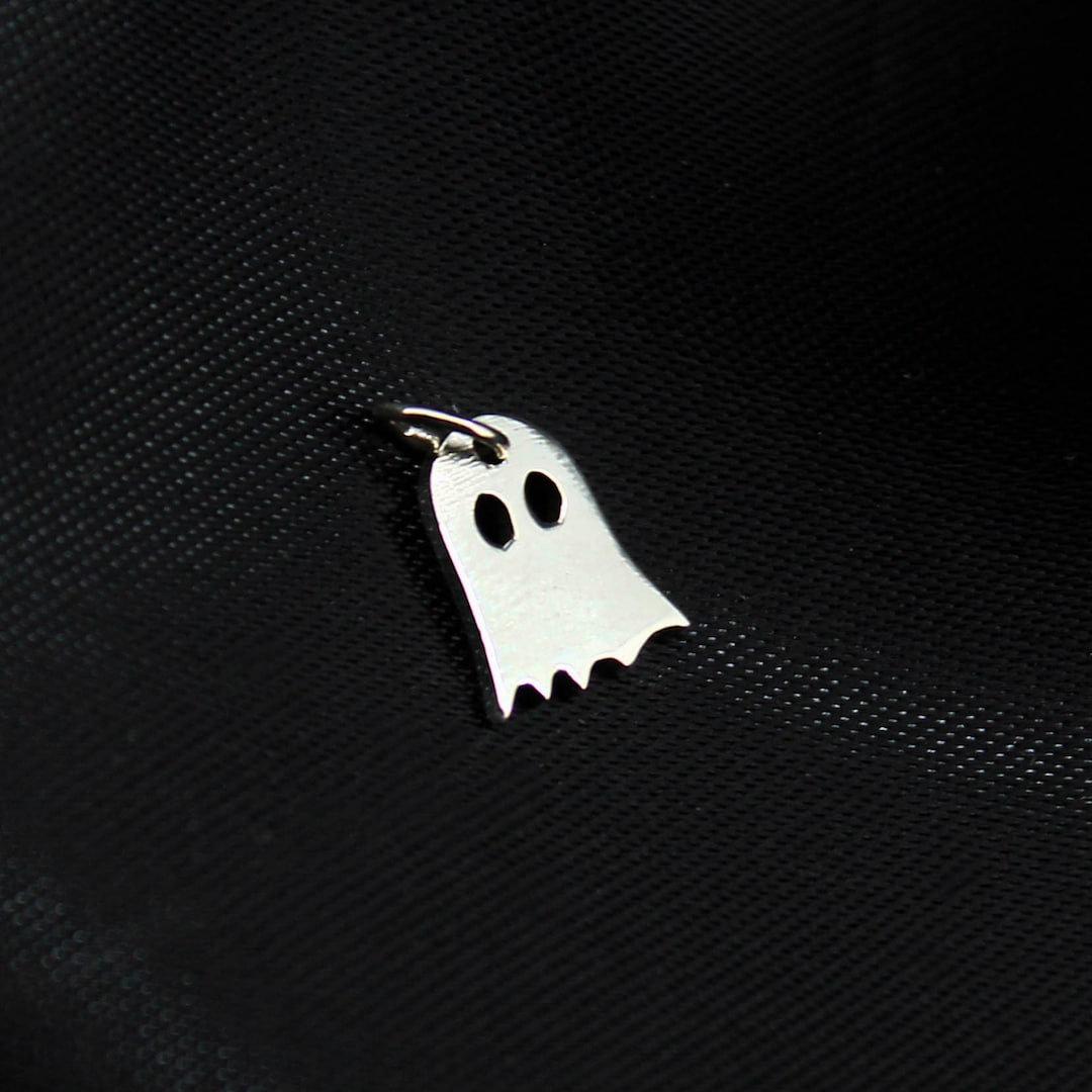 Sterling Silver Ghost Charm, Halloween Ghost Charm for Necklace or ...