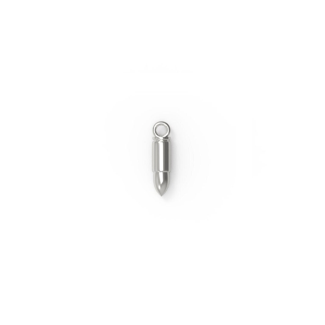 Silver Bullet Charm, Sterling Silver Charms, 3x12mm Bullet Pendant, Men ...