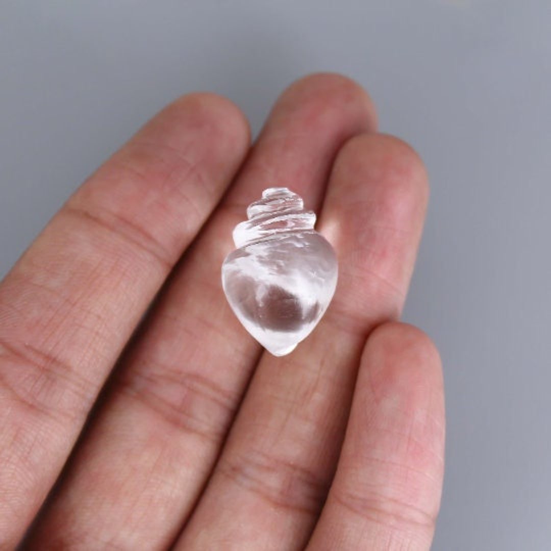 Clear Quartz Conch, Crystal Conch Carving, Carved Conch for Pendant ...