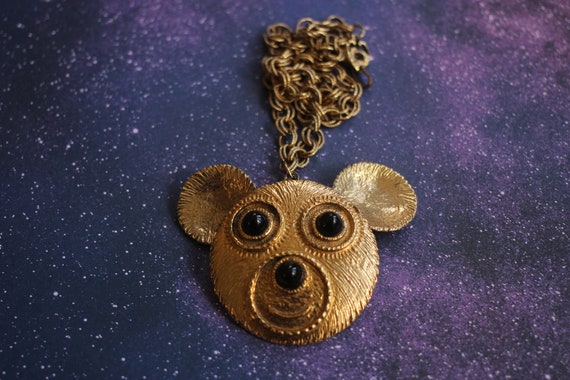 Vintage Antique Gold Bear bootleg Mickey Mouse Pendan… - Gem