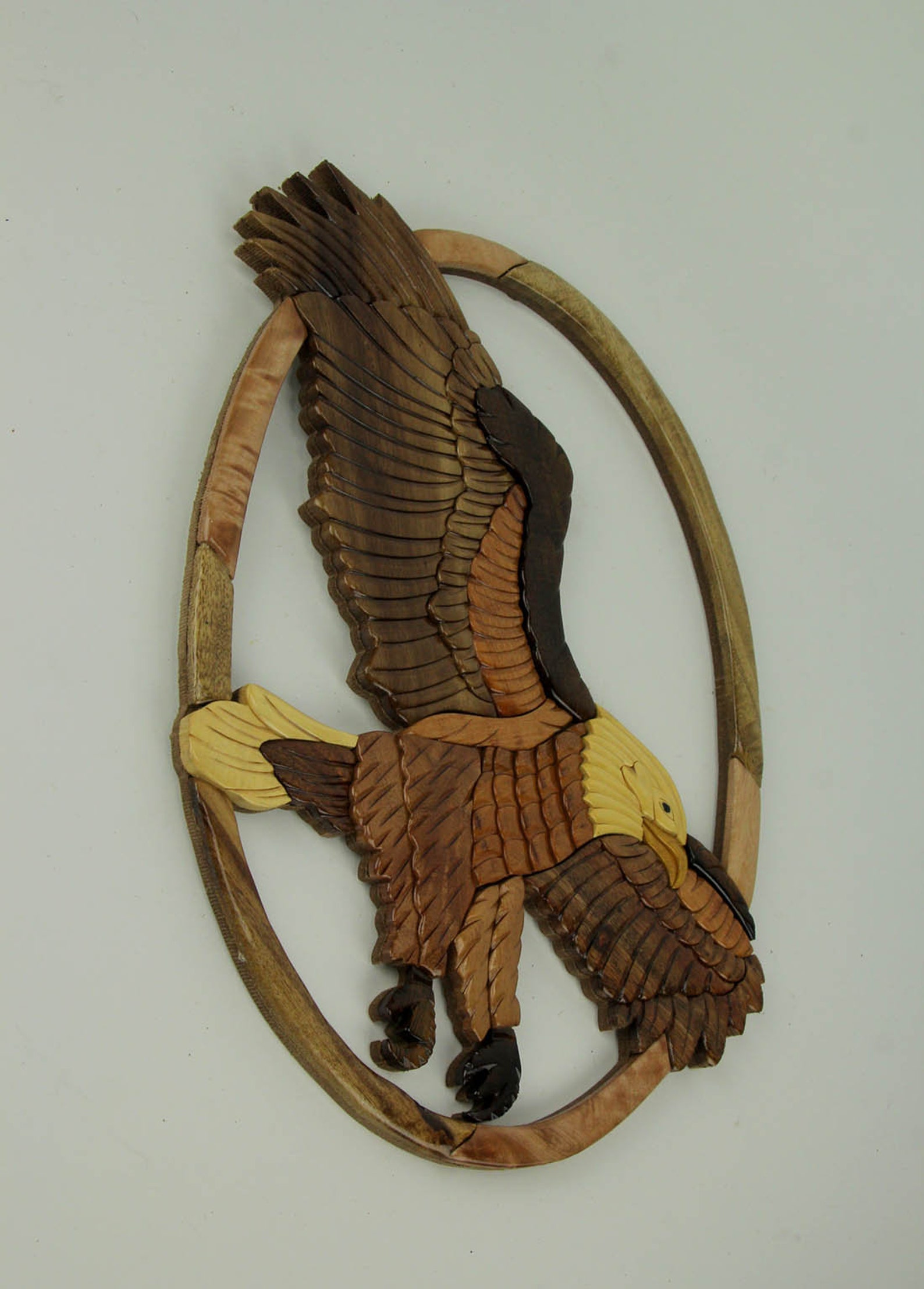 Hand Carved Wood Art Flying Eagle Wall Hanging | Etsy