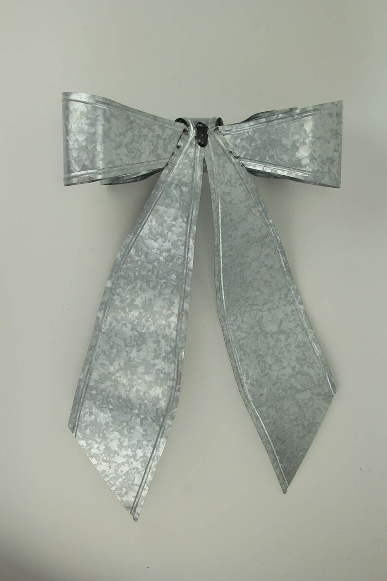 Galvanized Metal Bow Christmas Holiday Wall Decor Large | Etsy