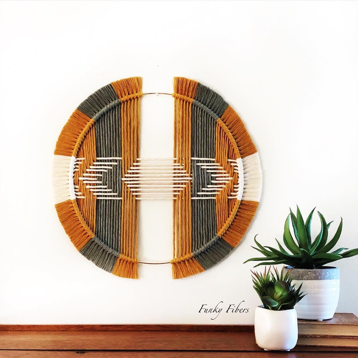Macrame Hoop in Mustard and Sage Boho Home Decor Neutral - Etsy