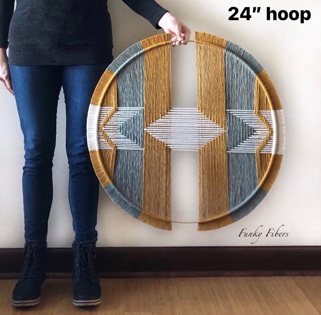 Macrame Hoop in Mustard and Sage Boho Home Decor Neutral - Etsy