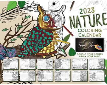 Wall Calendar 2023 Coloring - Etsy