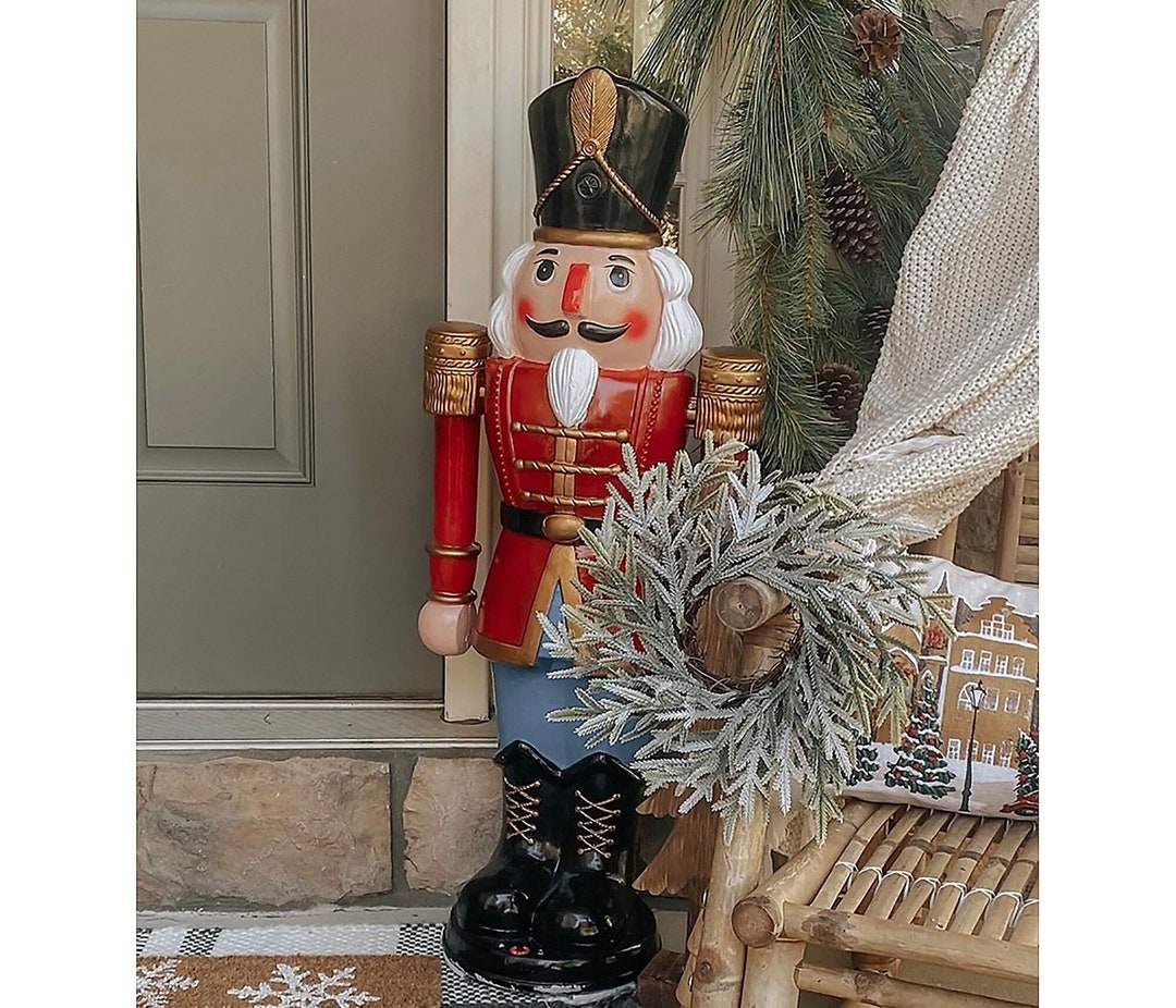 NEW Christmas 3 Foot Red & Blue Nutcracker With Moving Arms - Etsy