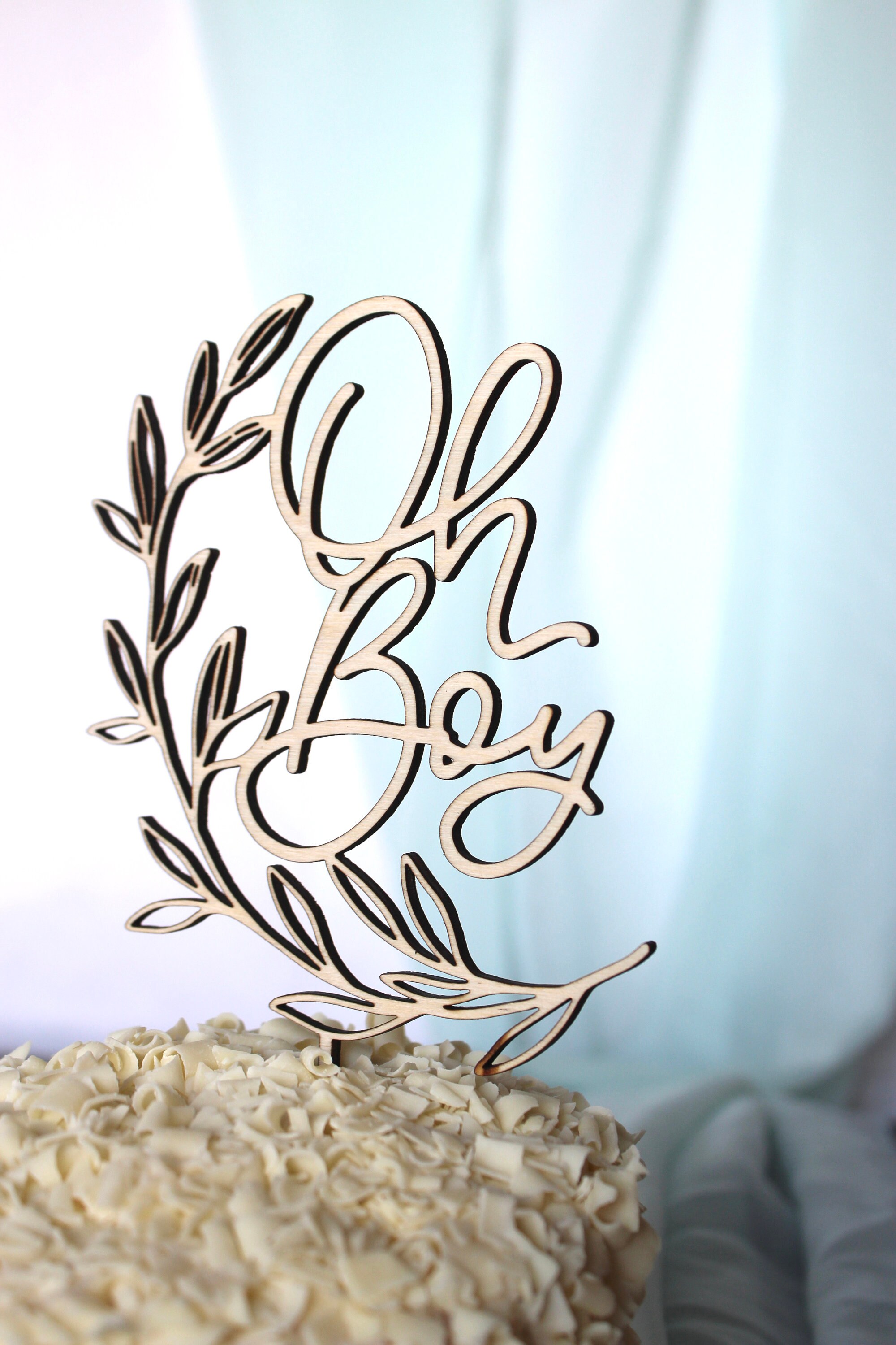 Oh Boy Cake Topper | Personalized Baby Shower Wooden Laser Cut Cake ...