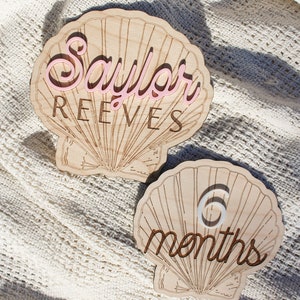 Personalized Beachy Baby Announcement Sign for Footprint Imprint | Boho ...