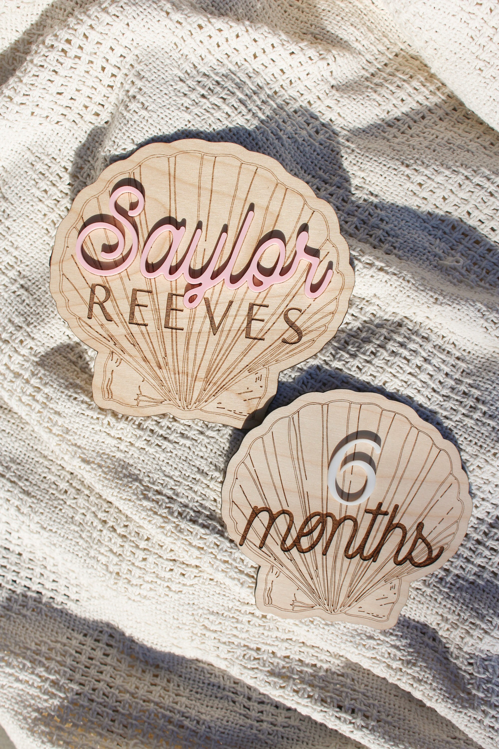 Personalized Beachy Baby Announcement Sign for Footprint Imprint | Boho ...