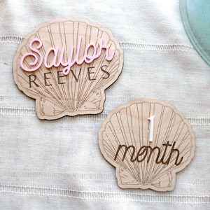 Personalized Beachy Baby Announcement Sign for Footprint Imprint | Boho ...