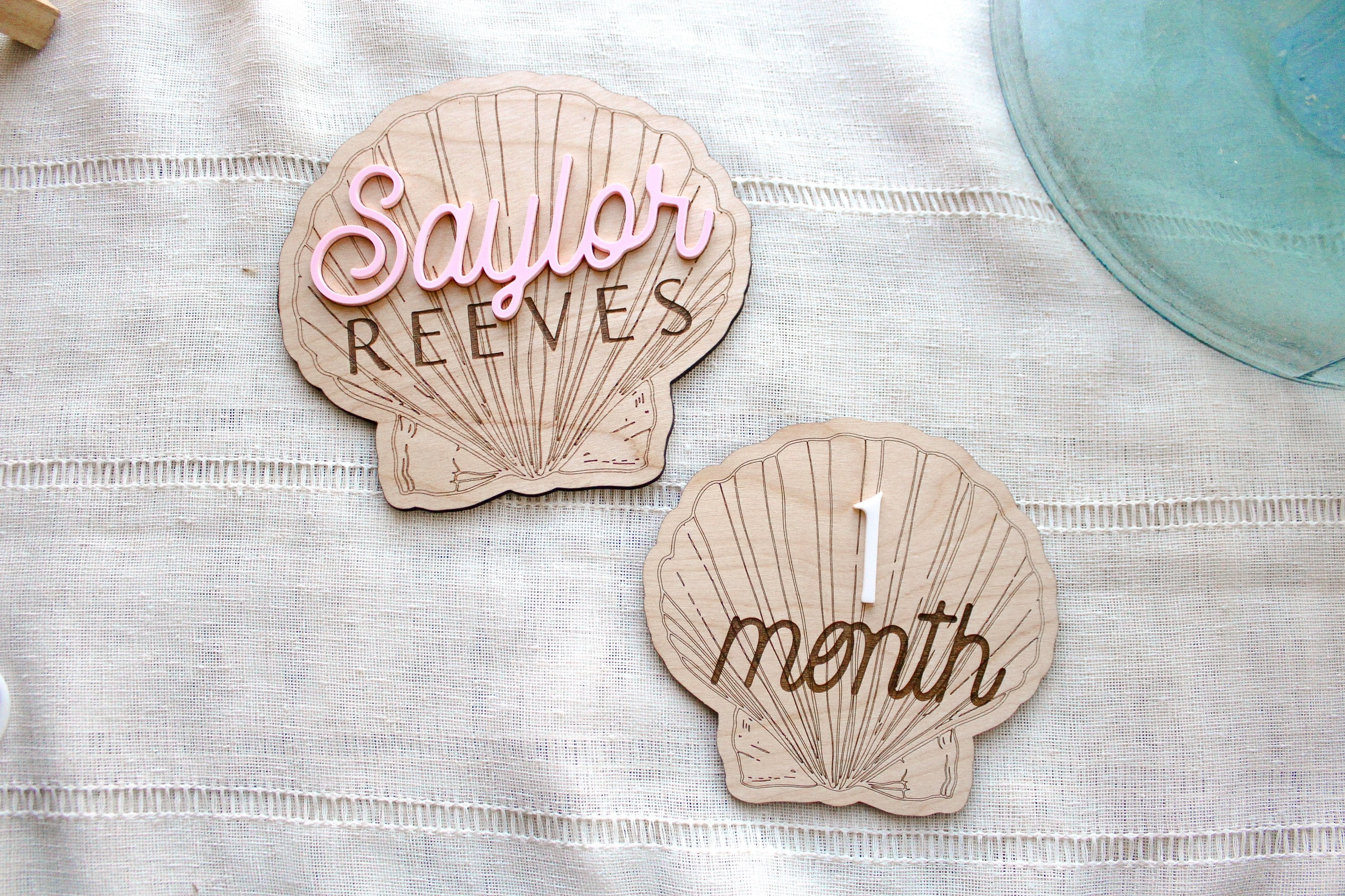 Personalized Beachy Baby Announcement Sign for Footprint Imprint | Boho ...