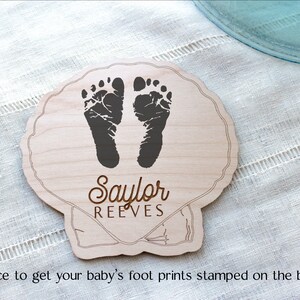 Personalized Beachy Baby Announcement Sign for Footprint Imprint | Boho ...