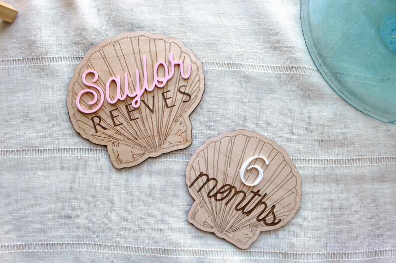 Personalized Beachy Baby Announcement Sign for Footprint Imprint | Boho ...