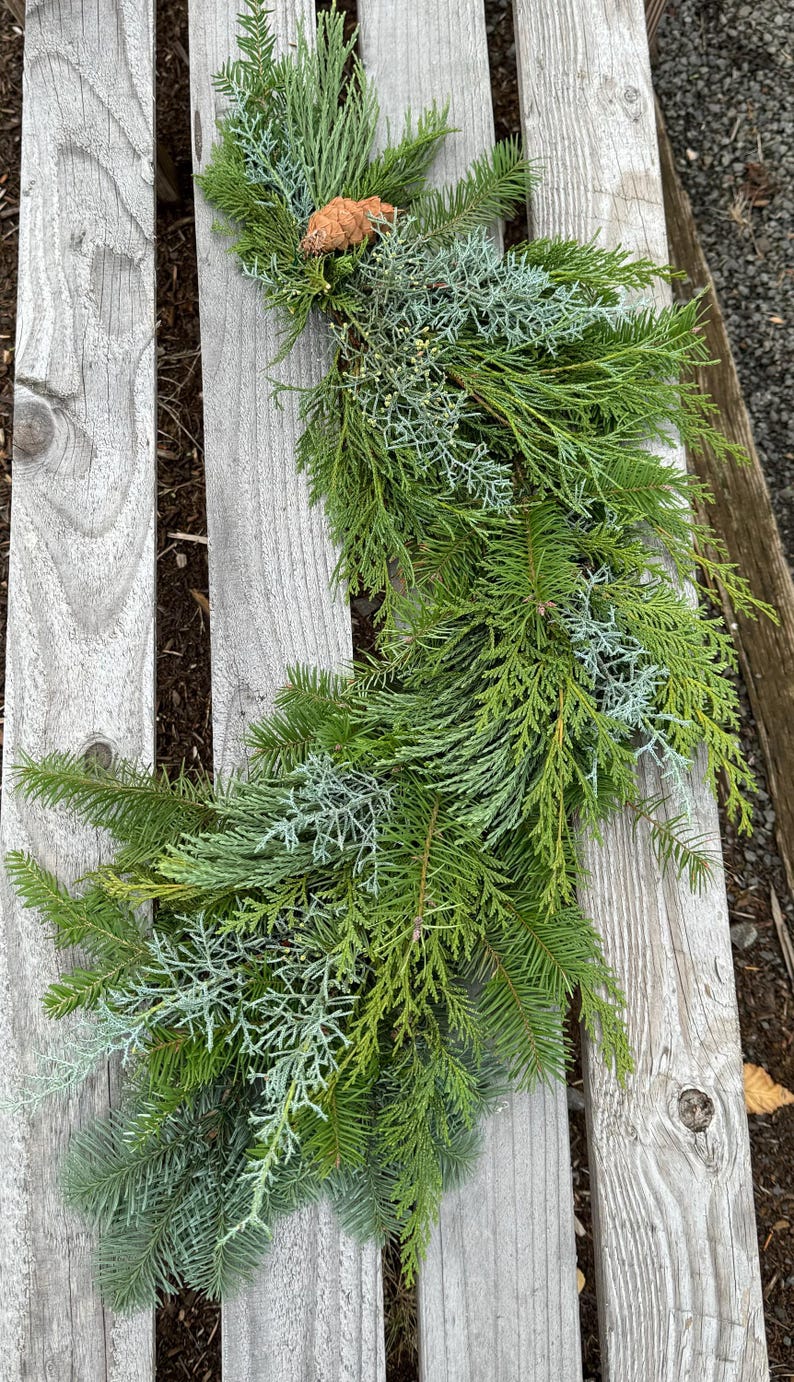 Real Evergreen Garland | Fresh Christmas Garland | Handmade With ...