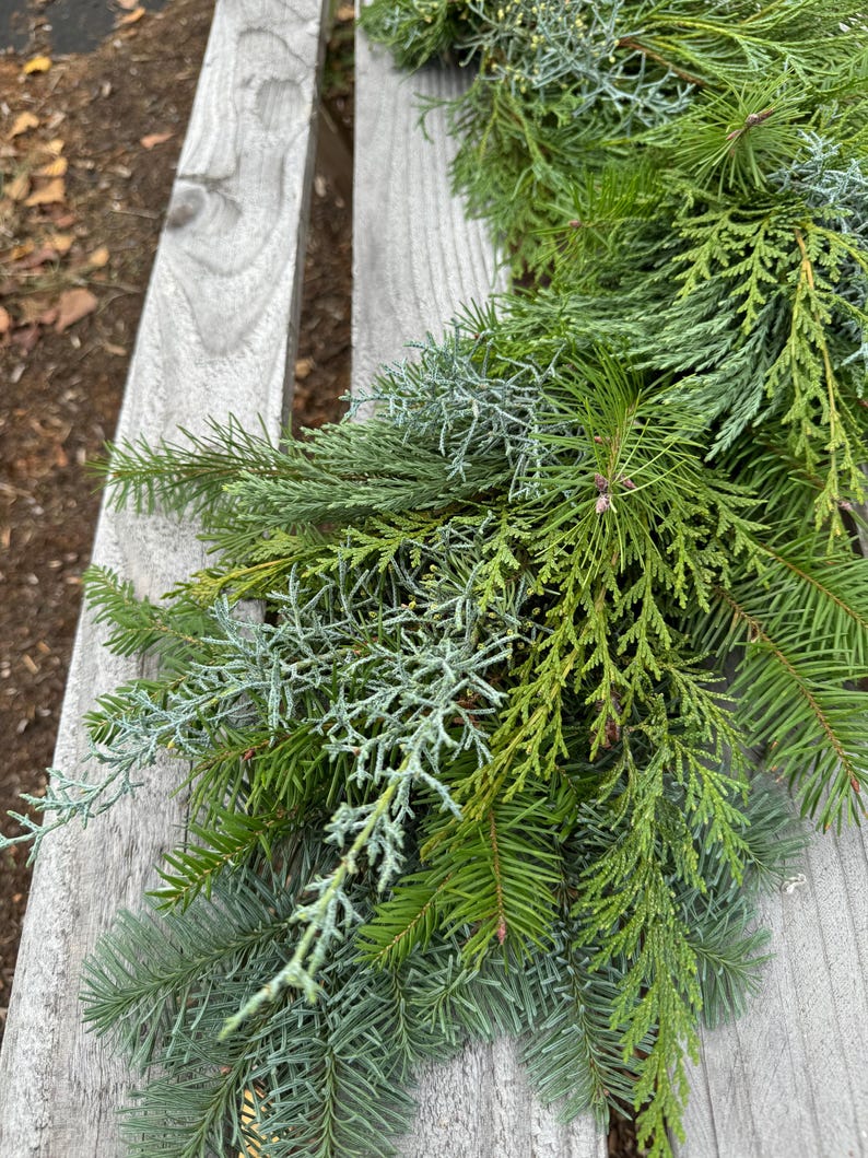 Real Evergreen Garland | Fresh Christmas Garland | Handmade With ...