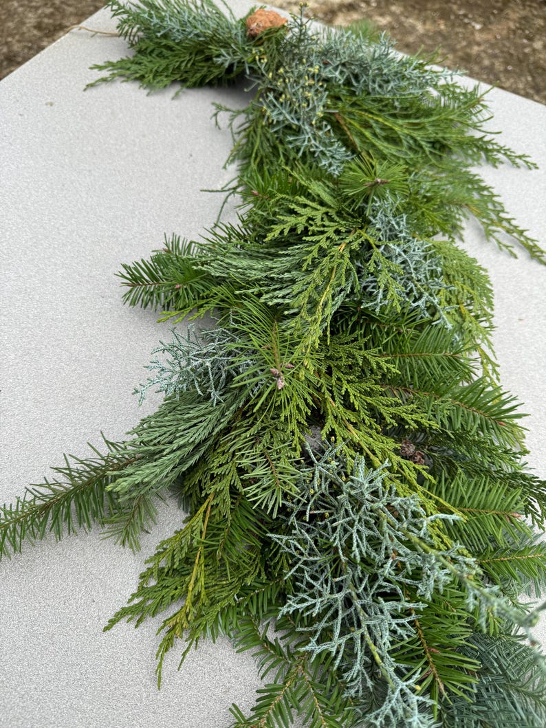Real Evergreen Garland | Fresh Christmas Garland | Handmade With ...
