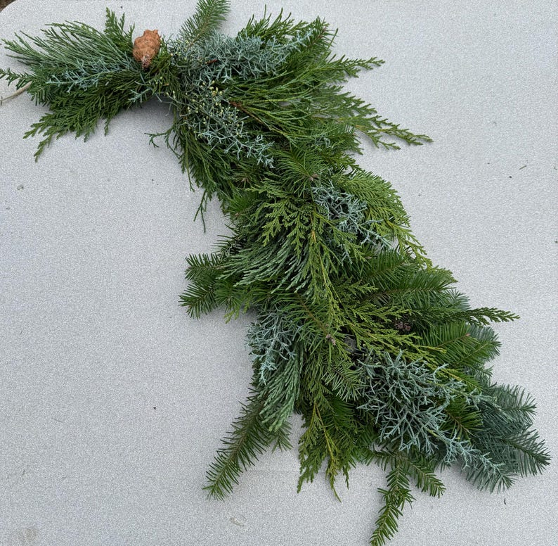 Real Evergreen Garland | Fresh Christmas Garland | Handmade With ...
