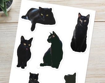 Black Cat Laptop Sticker, Cat MacBook Sticker, Peeping Cat Sticker Gift ...